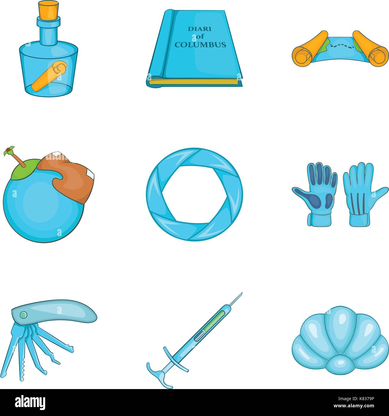 Navy blue icons set, cartoon style Stock Vector Image & Art - Alamy