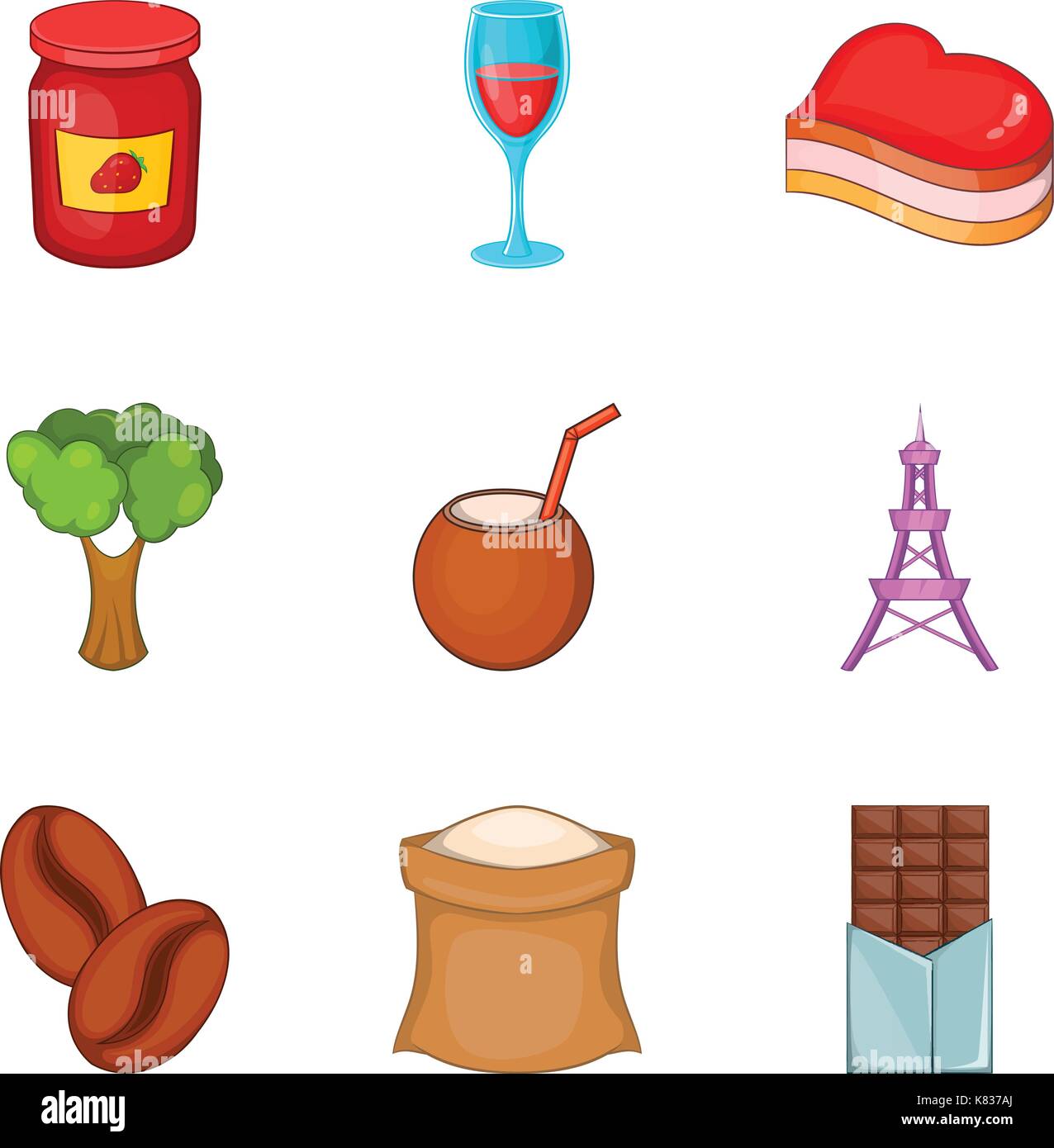 Food time icon set, cartoon style Stock Vector Image & Art - Alamy