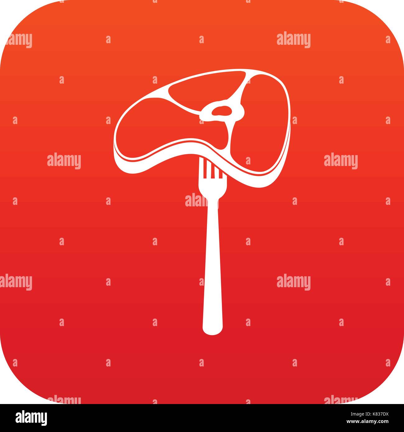 Steak icon digital red Stock Vector Image & Art - Alamy