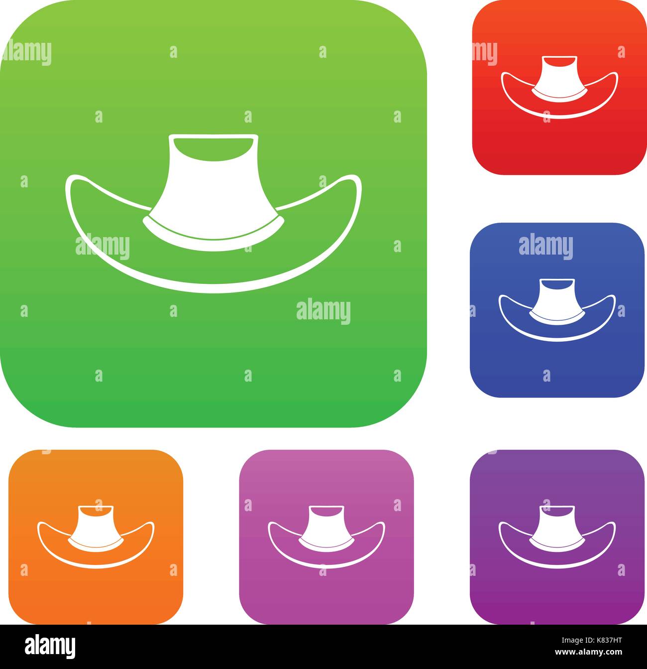 Cowboy hat set color collection Stock Vector Image & Art - Alamy