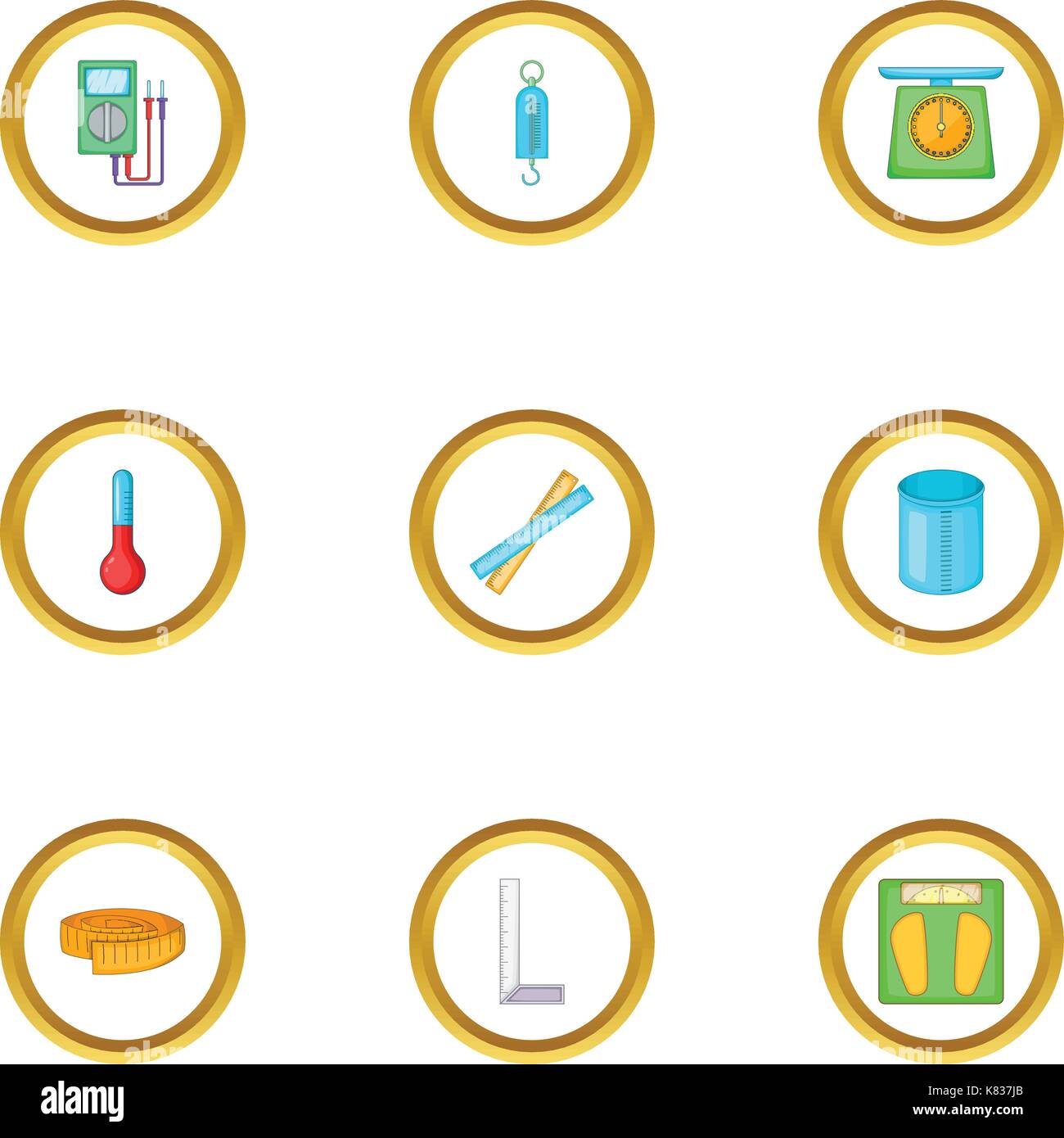 Measure tool icons set, cartoon style Stock Vector Image & Art - Alamy