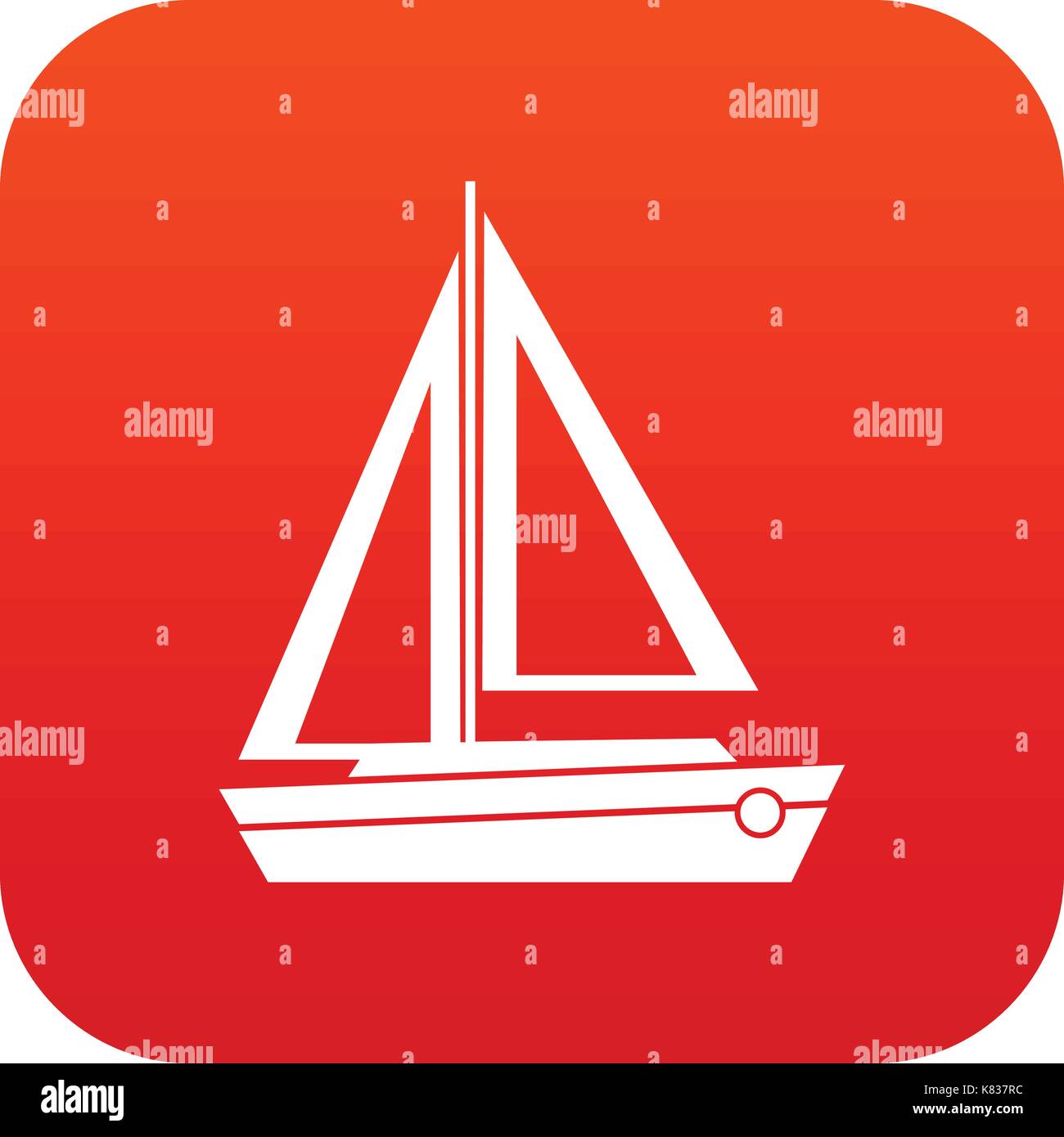Small boat icon digital red Stock Vector Image & Art - Alamy
