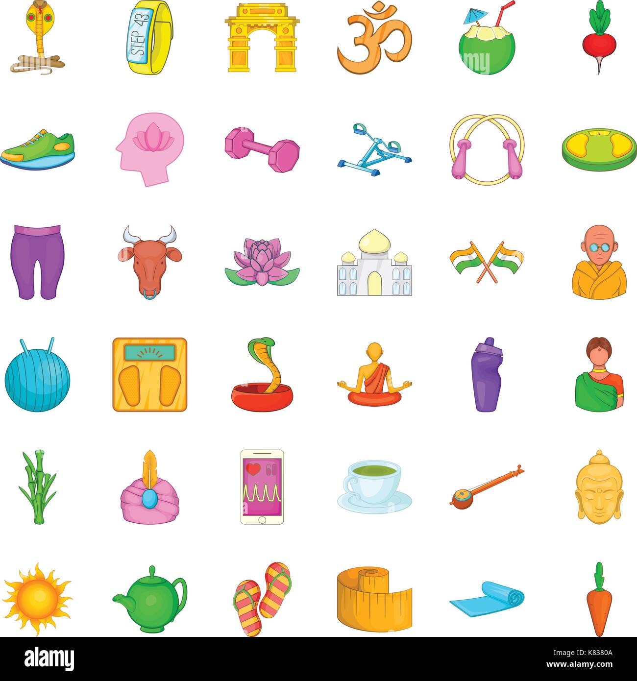 Snake icons set, cartoon style Stock Vector Image & Art - Alamy