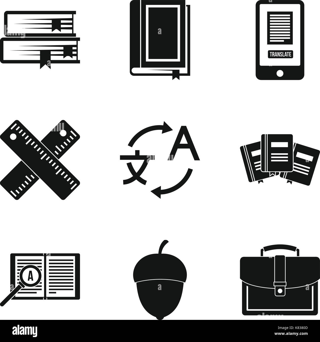 Learning languages icons set, simple style Stock Vector Image & Art - Alamy