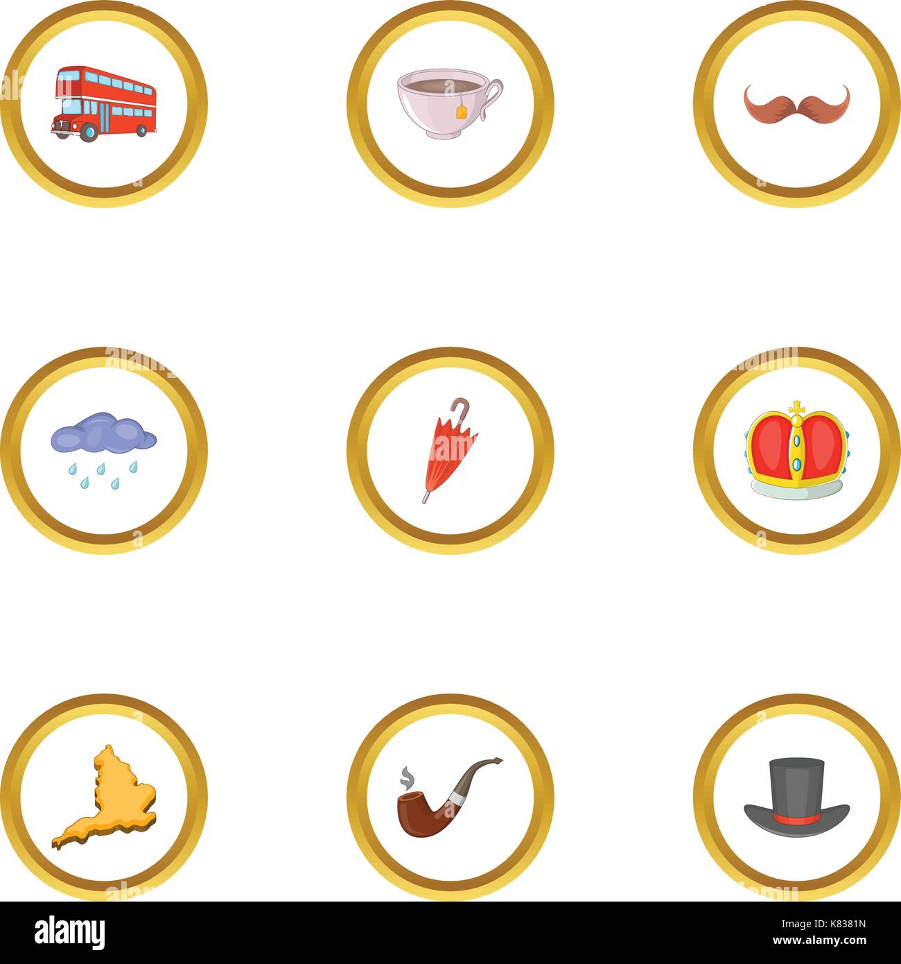 Typical London icons set, cartoon style Stock Vector Image & Art - Alamy