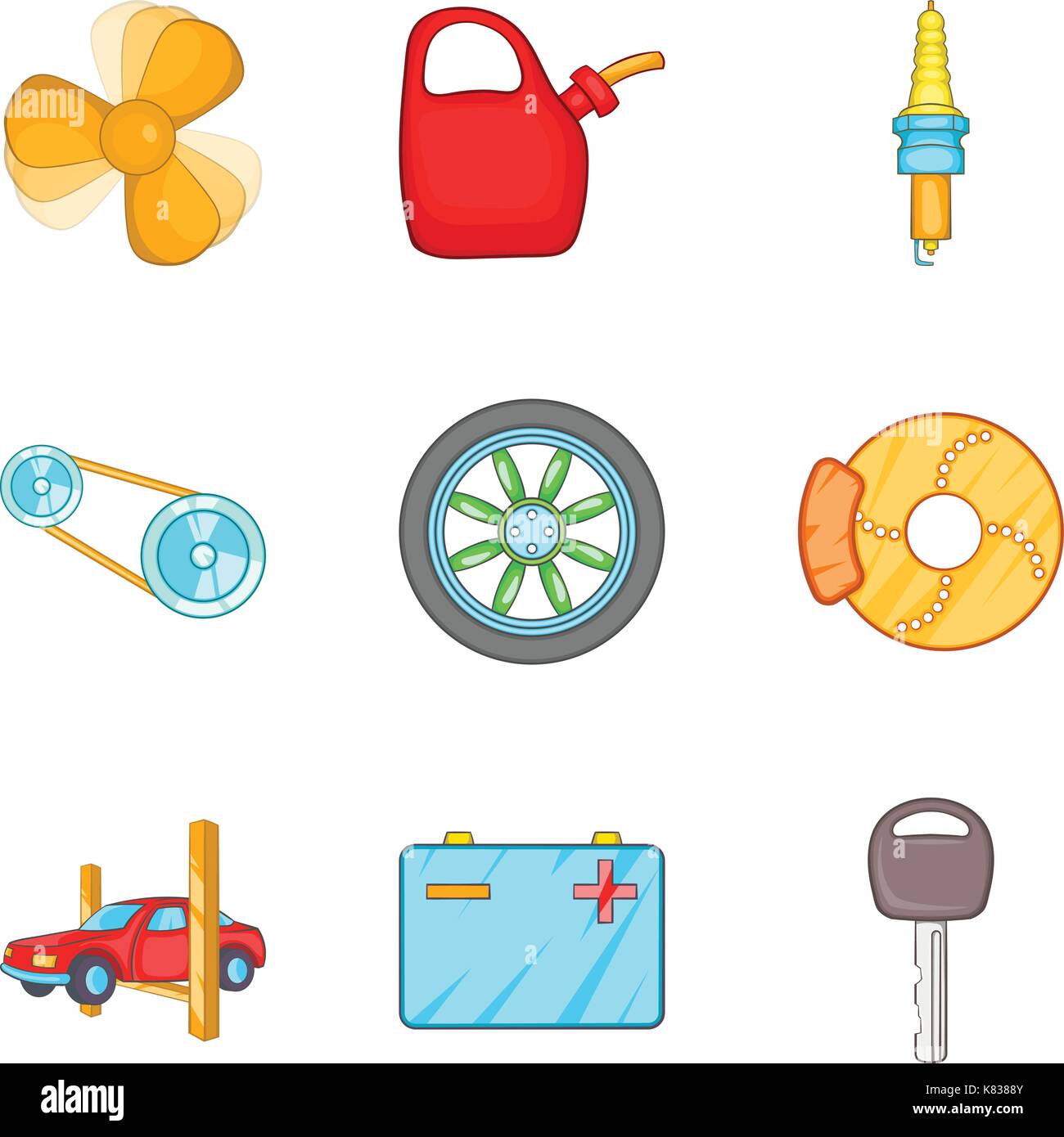 Engine repair icons set, cartoon style Stock Vector Image & Art - Alamy