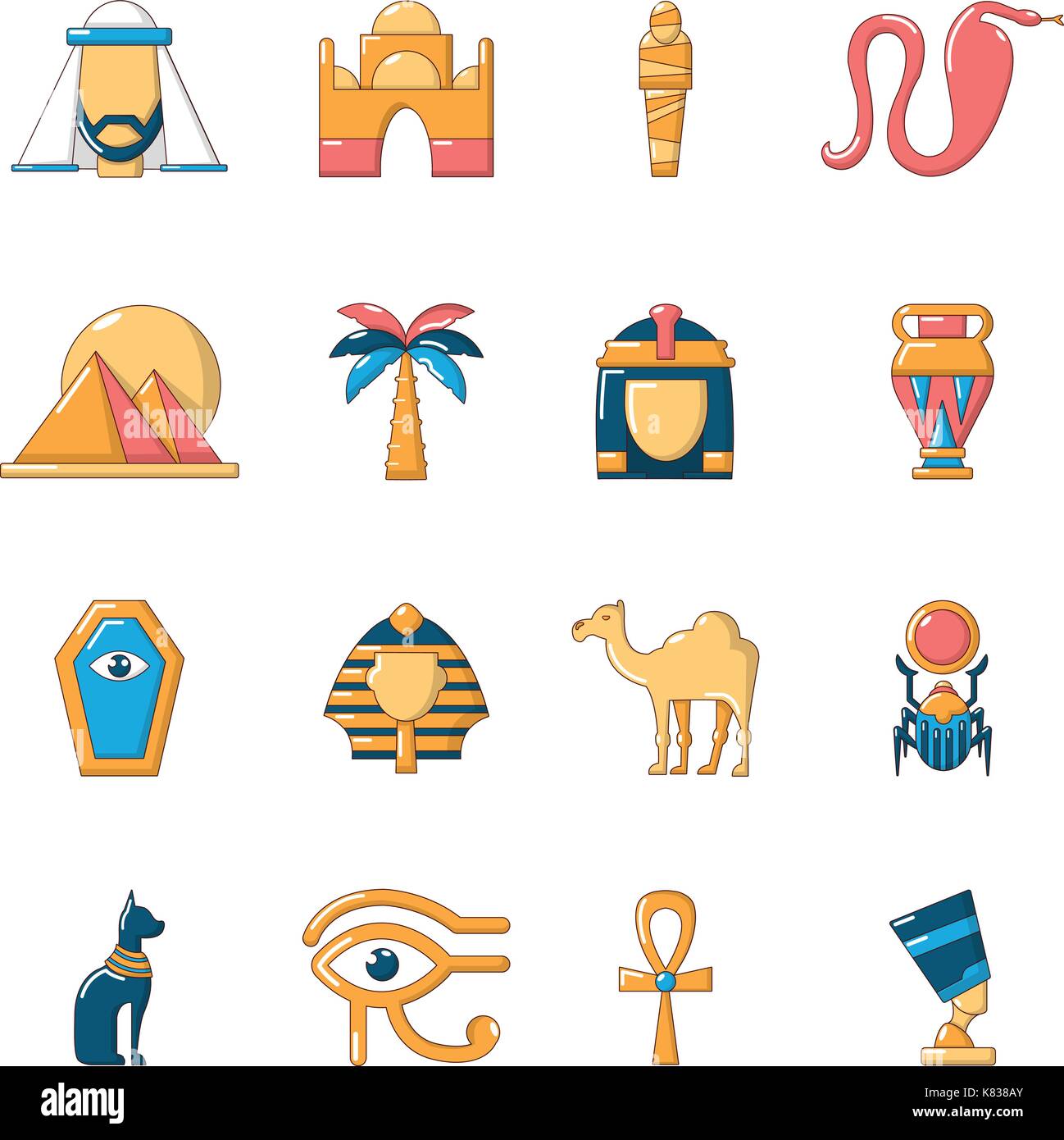 Egypt travel icons set, cartoon style Stock Vector Image & Art - Alamy