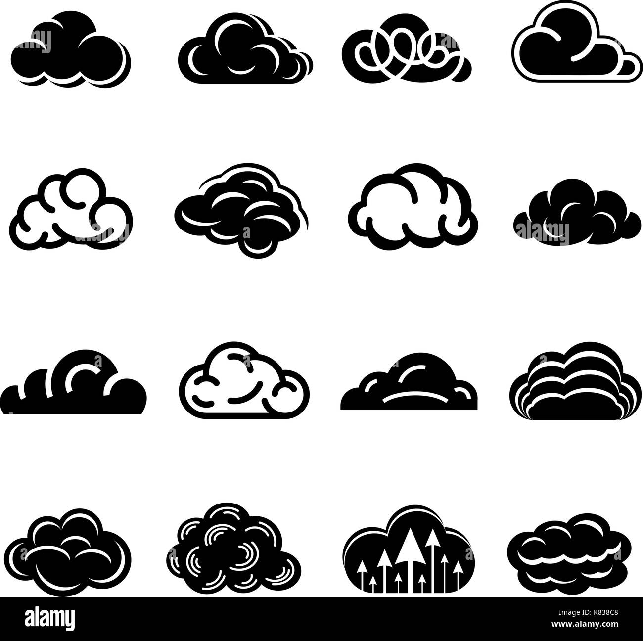 Cloud icons set, simple style Stock Vector Image & Art - Alamy