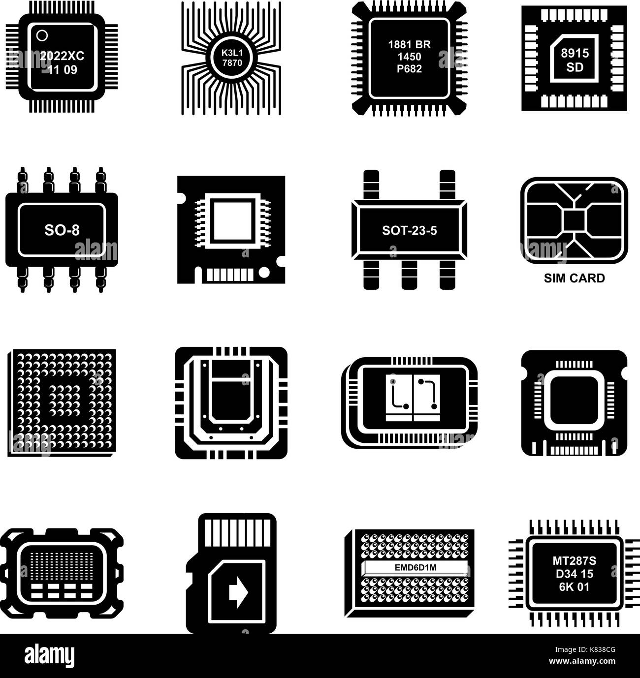 Computer chips icons set, simple style Stock Vector Image & Art - Alamy