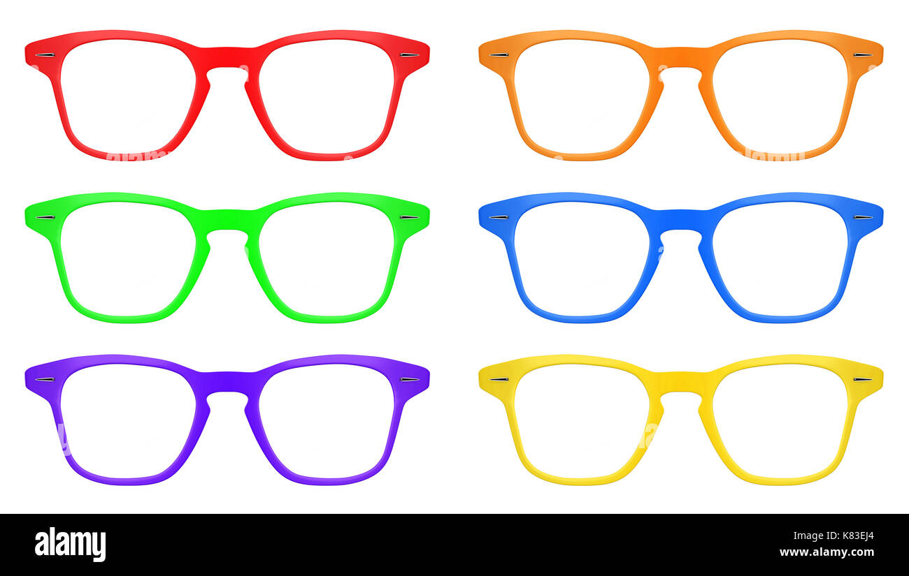 Hipster glasses, 3D Illustration Stock Photo - Alamy