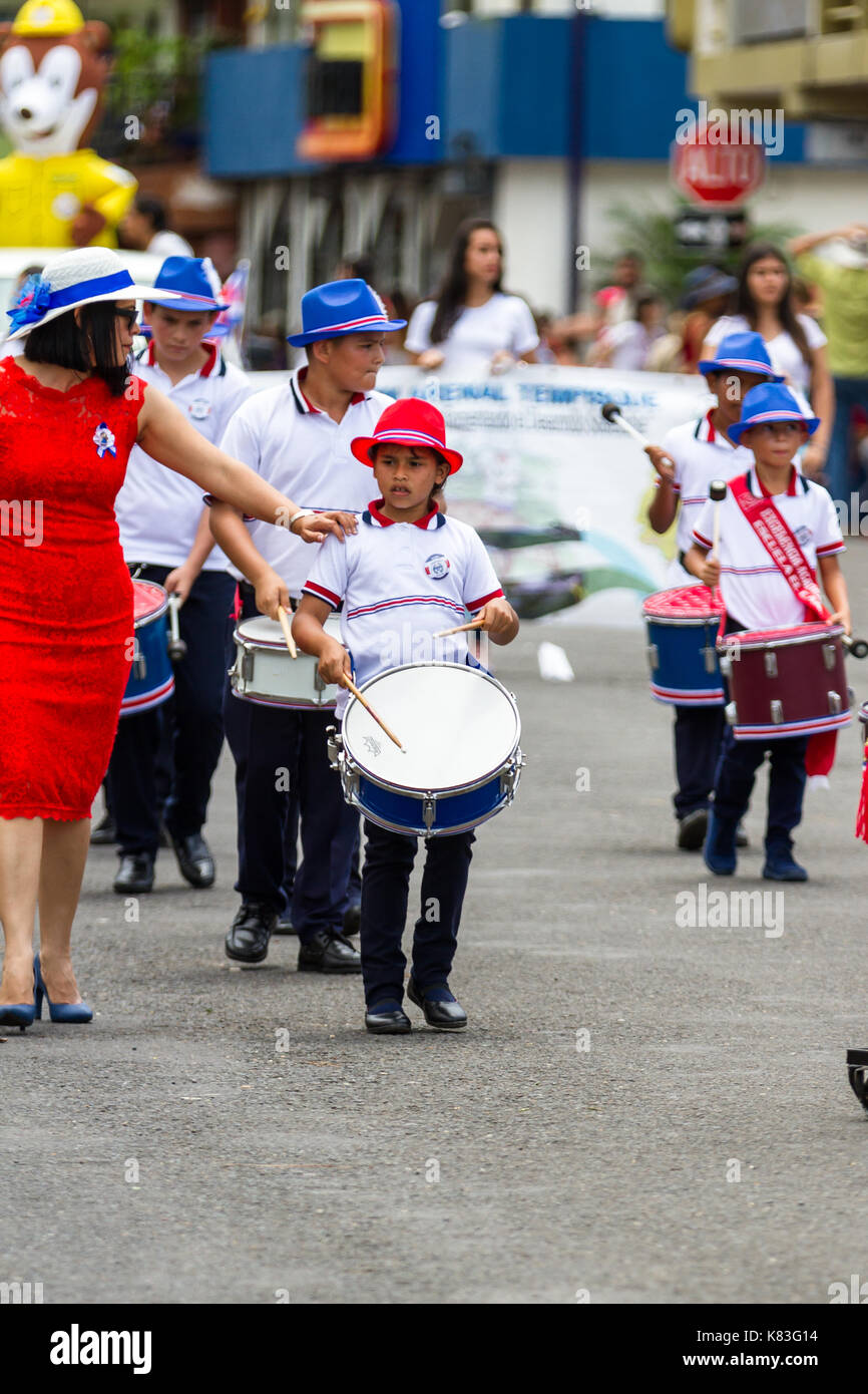 Tilaran, Costa Rica - September 15 : School children marching in the ...