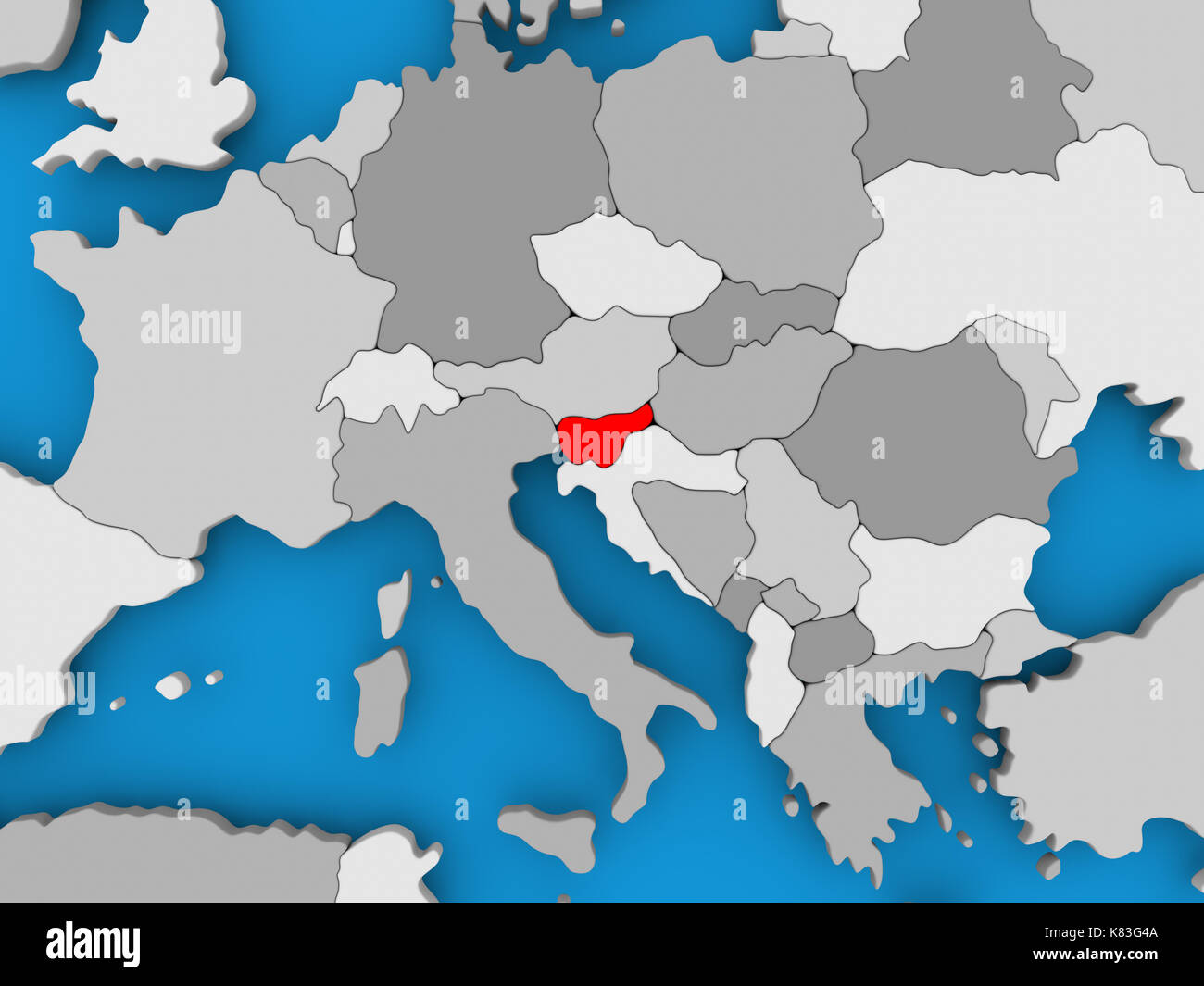 Slovenia on world map hi-res stock photography and images - Alamy
