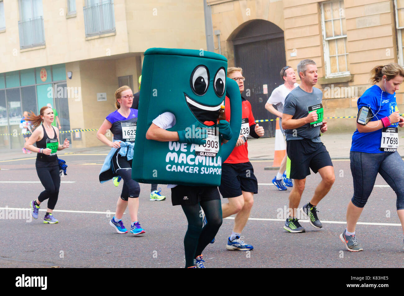 GLASGOW, SCOTLAND - OCTOBER 2, 2016: Runner competing on the city ...