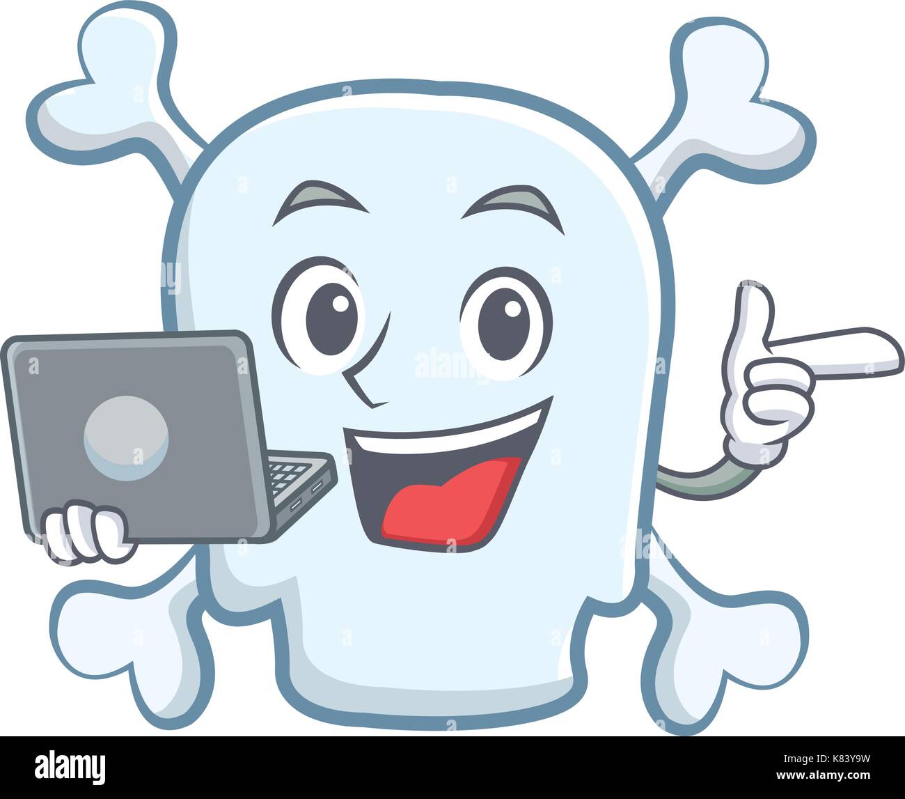 Laptop skull character cartoon hi-res stock photography and images - Alamy