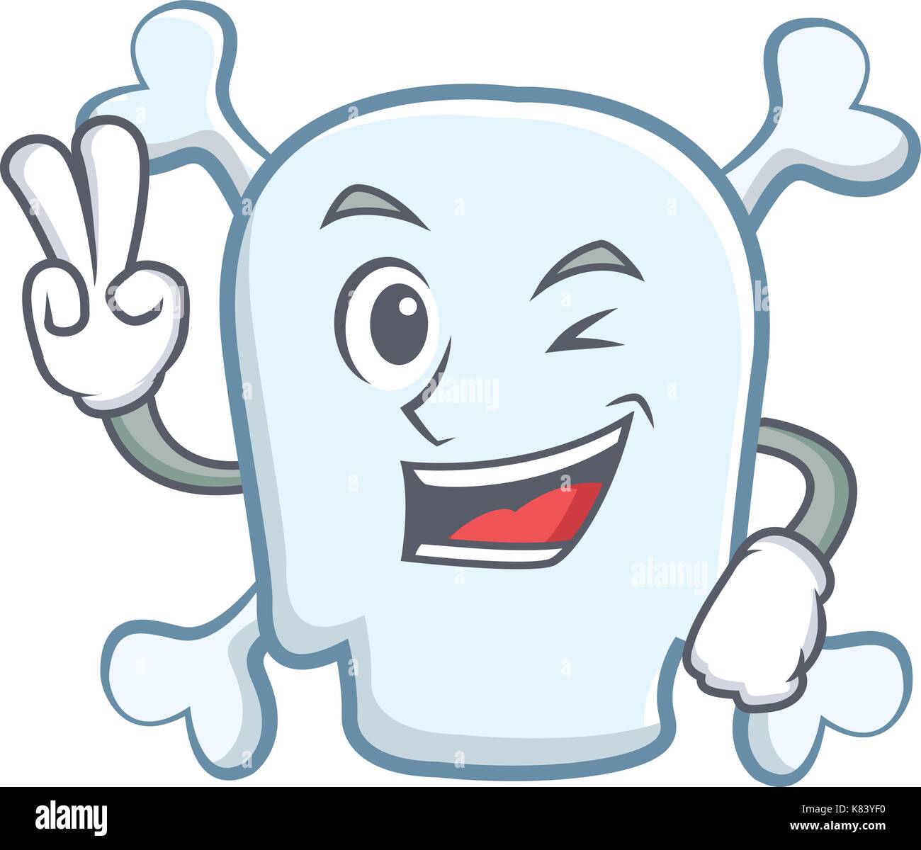 Two finger skull character cartoon style Stock Vector Image & Art - Alamy