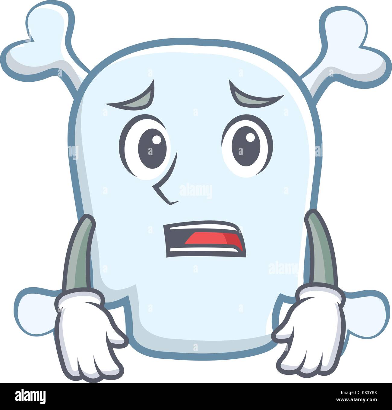 Afraid skull character cartoon style Stock Vector Image & Art - Alamy