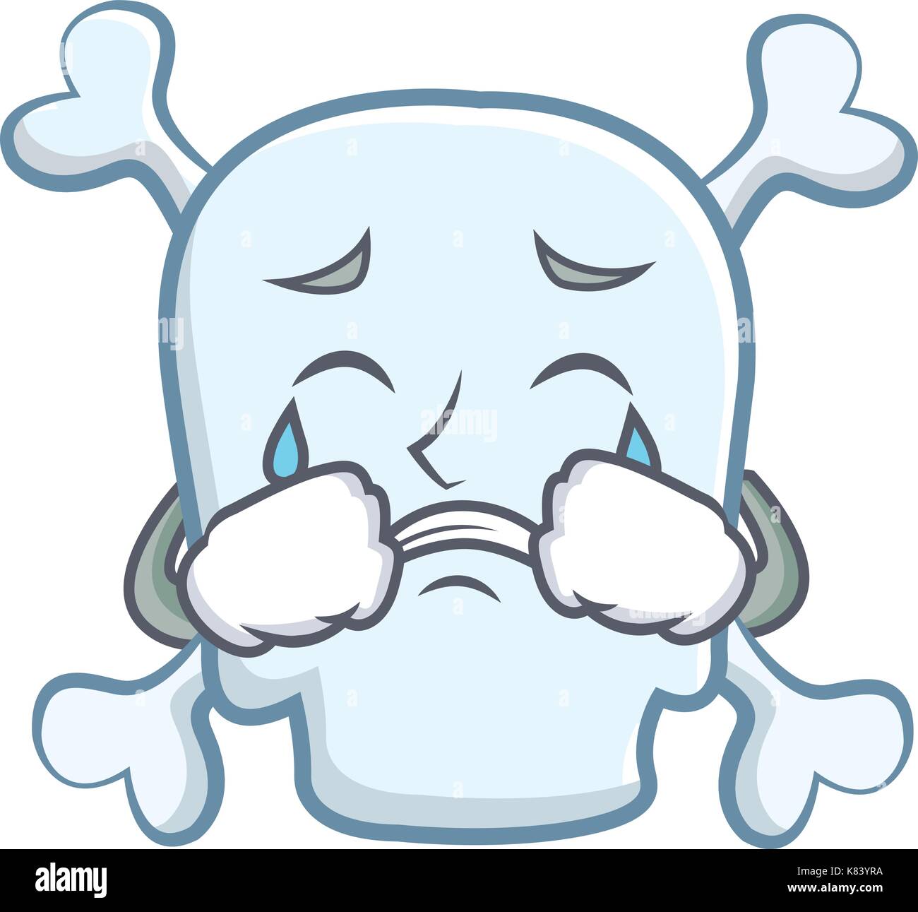 Crying skull character cartoon style Stock Vector Image & Art - Alamy
