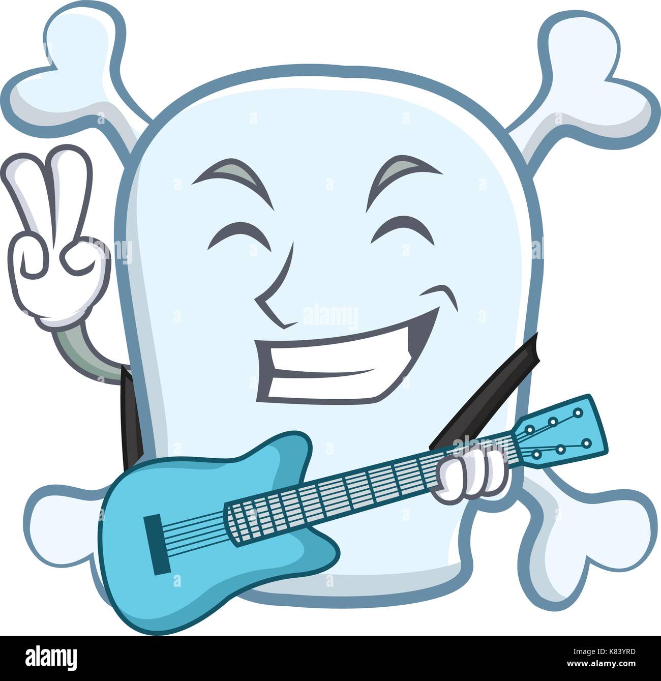 With guitar skull character cartoon style Stock Vector Image & Art - Alamy
