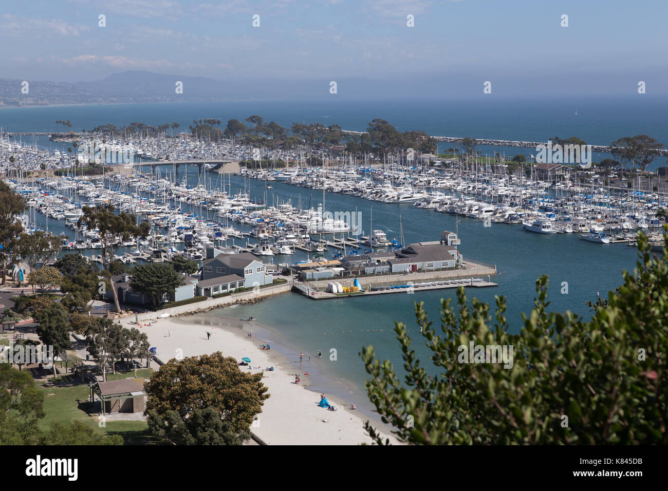 Looking south down the California coast from the clifftop above Dana ...