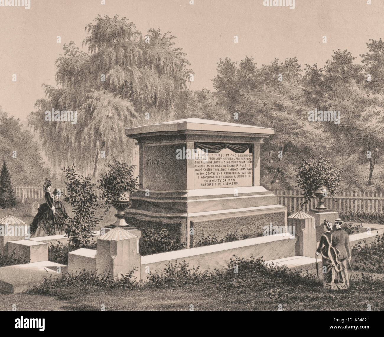 Tomb of Thaddeus Stevens. Lancaster, Pennsylvania, circa 1878 Stock ...