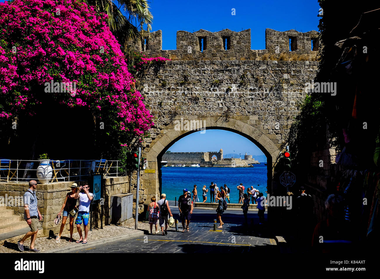 General views of shops and shopkeepers and tourists and sights of ...