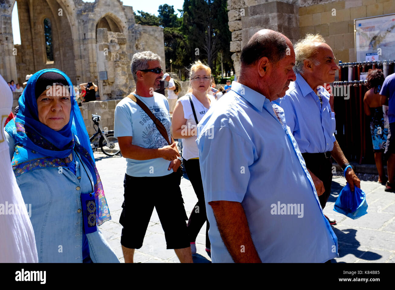 General views of shops and shopkeepers and tourists and sights of ...