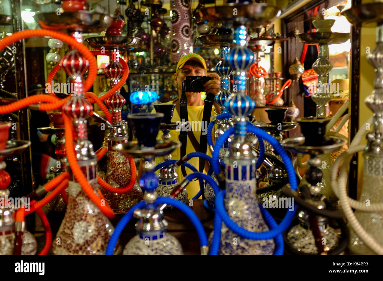 General views of shops and shopkeepers and tourists and sights of ...