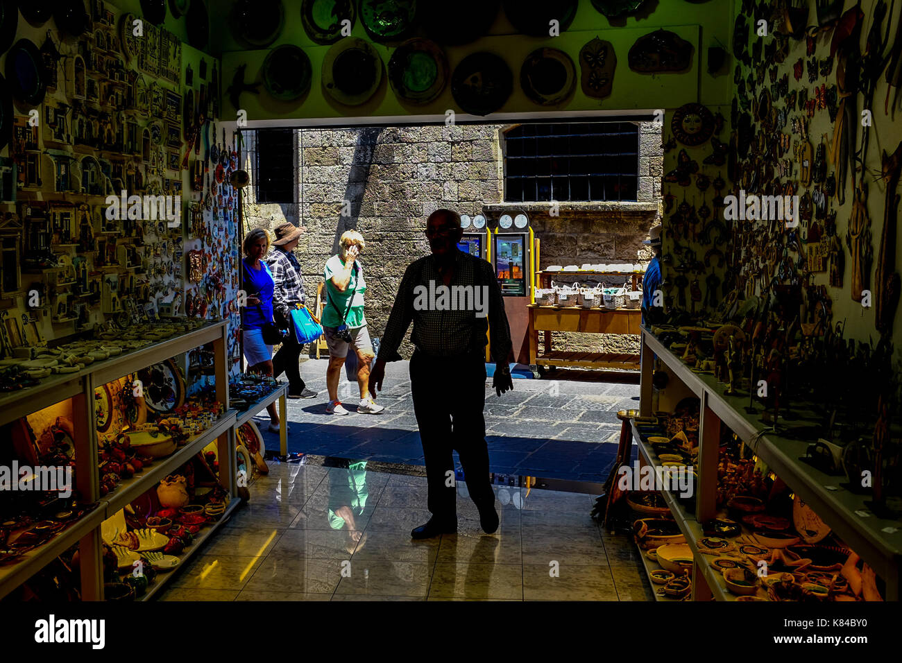 General views of shops and shopkeepers and tourists and sights of ...