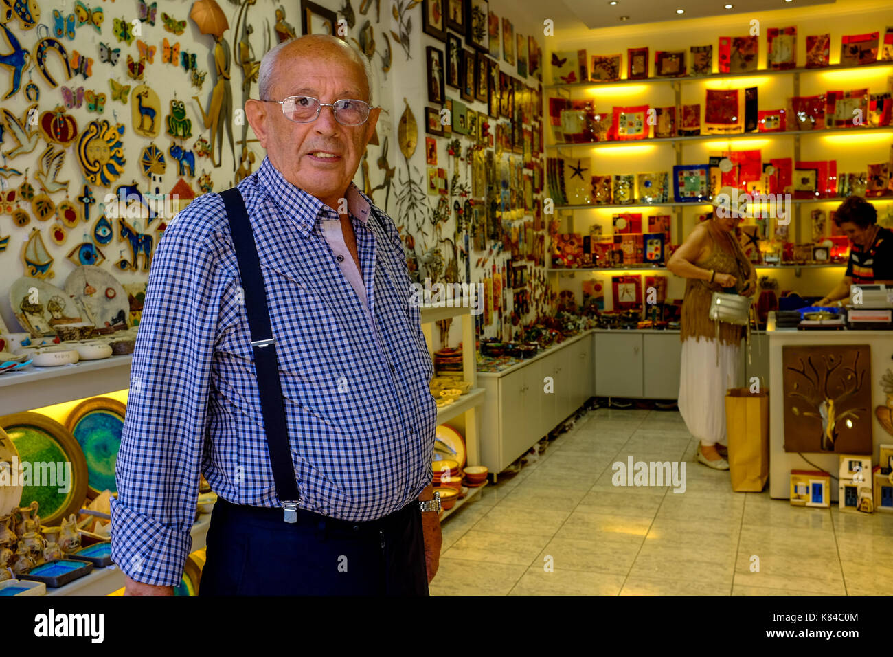 General views of shops and shopkeepers and tourists and sights of ...