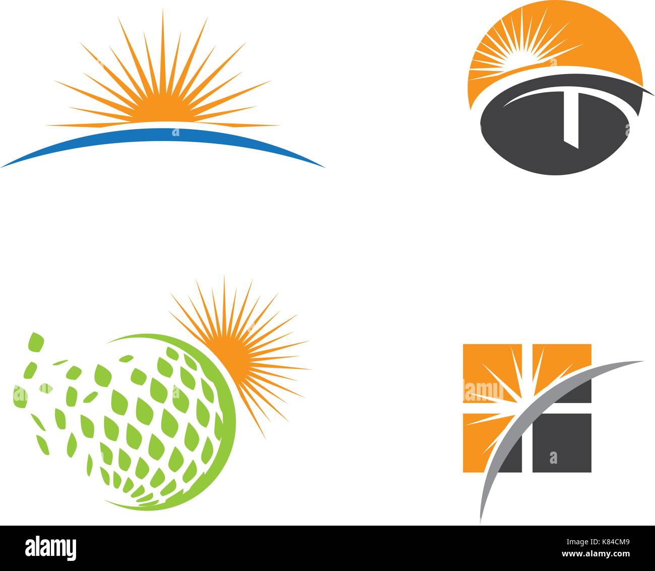 Vector illustration Icon Logo Template Sun over horizon Stock Vector ...