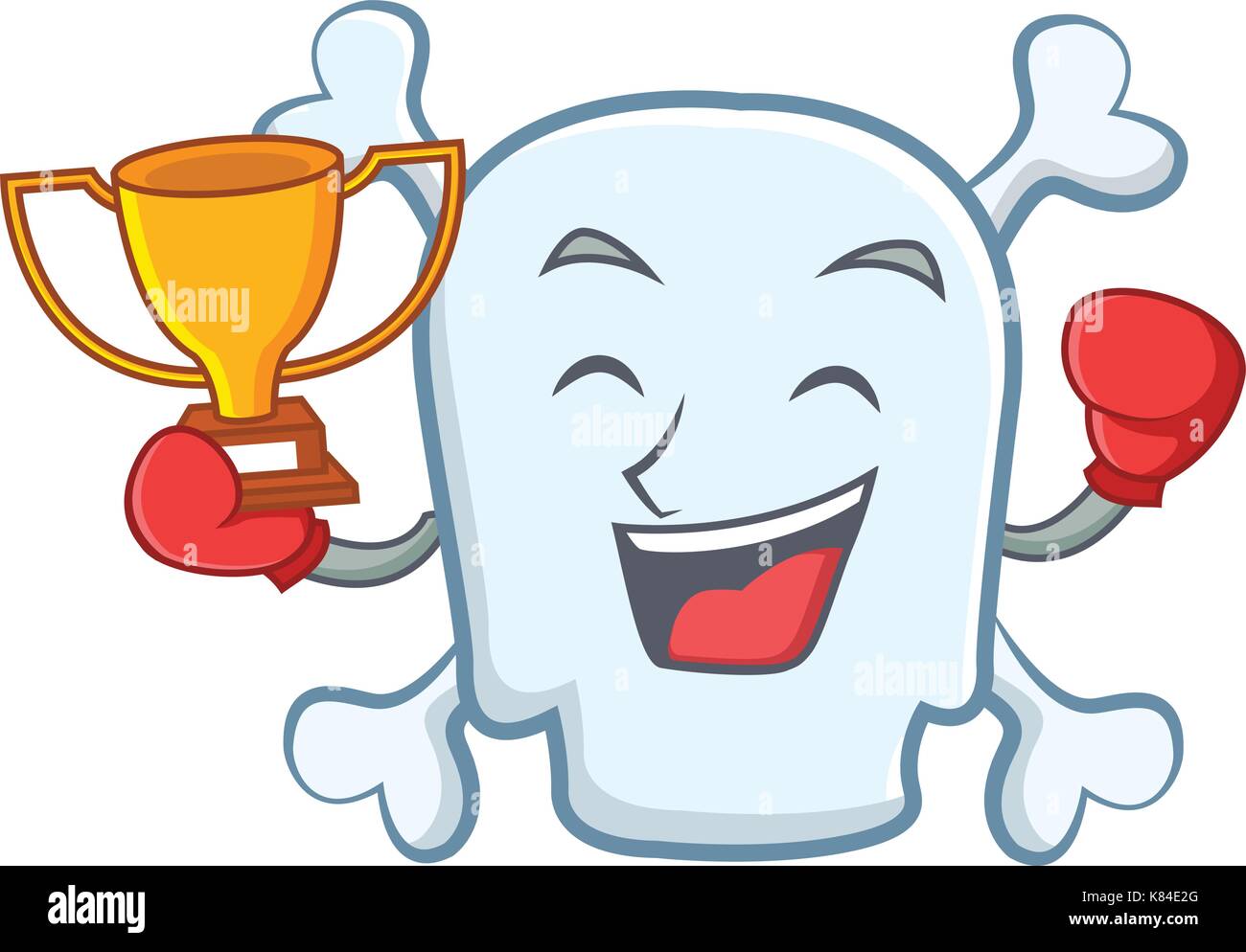 Boxing winner skull character cartoon style Stock Vector Image & Art ...