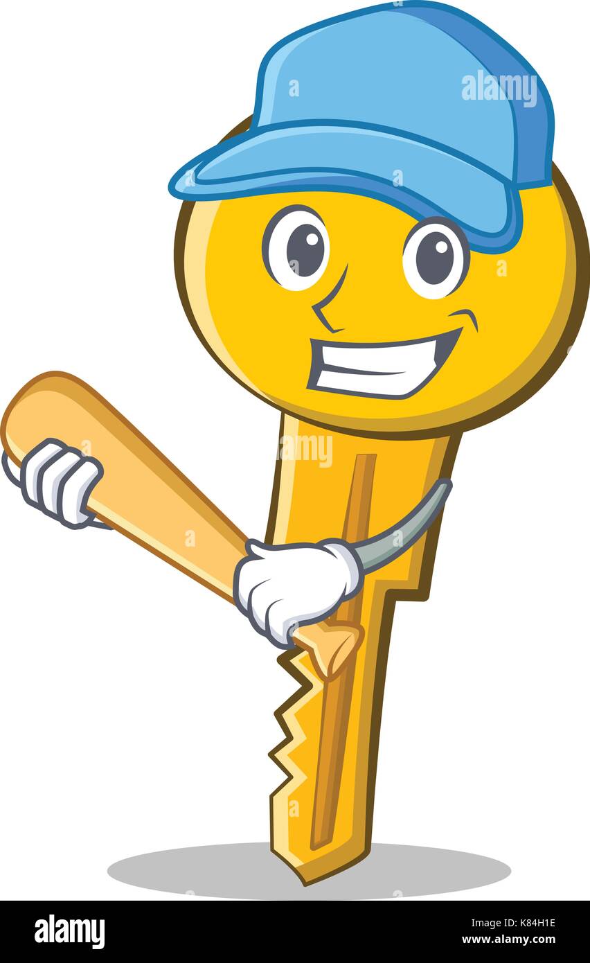 Playing baseball key character cartoon style Stock Vector Image & Art ...