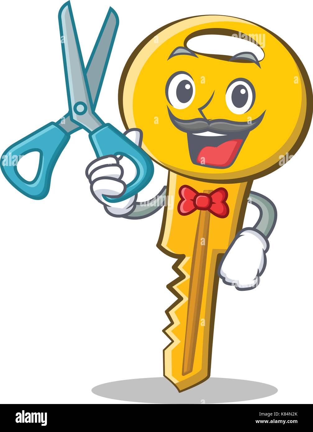 Barber scissor key character cartoon style vector illustration Stock ...