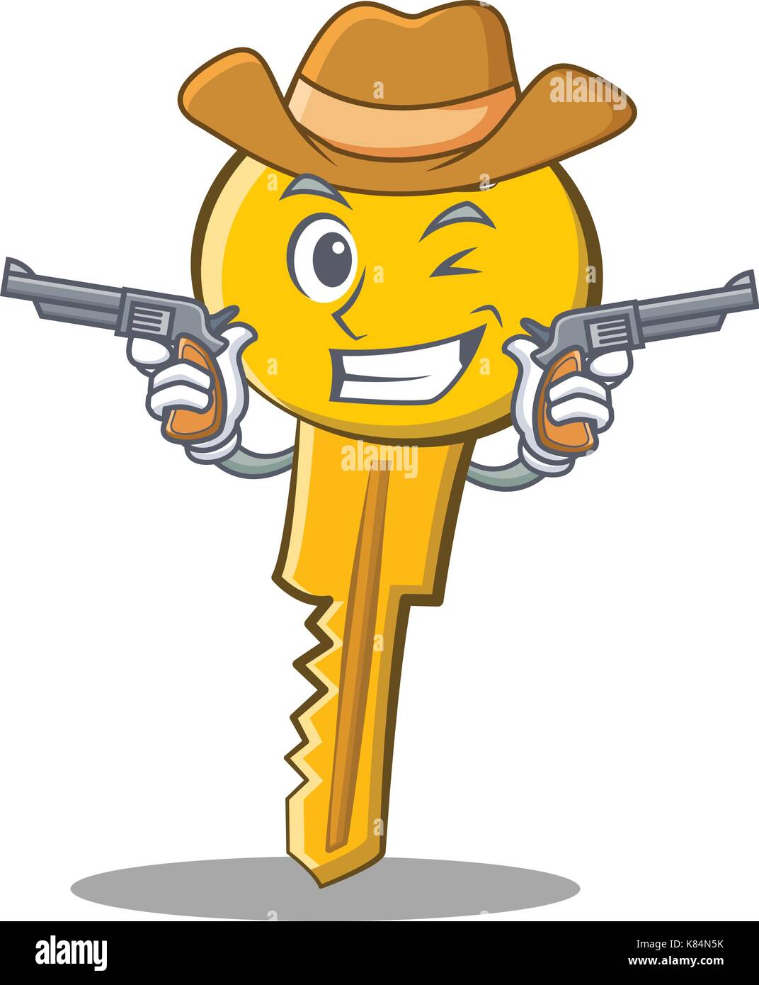 Cowboy key character cartoon style vector illustration Stock Vector ...