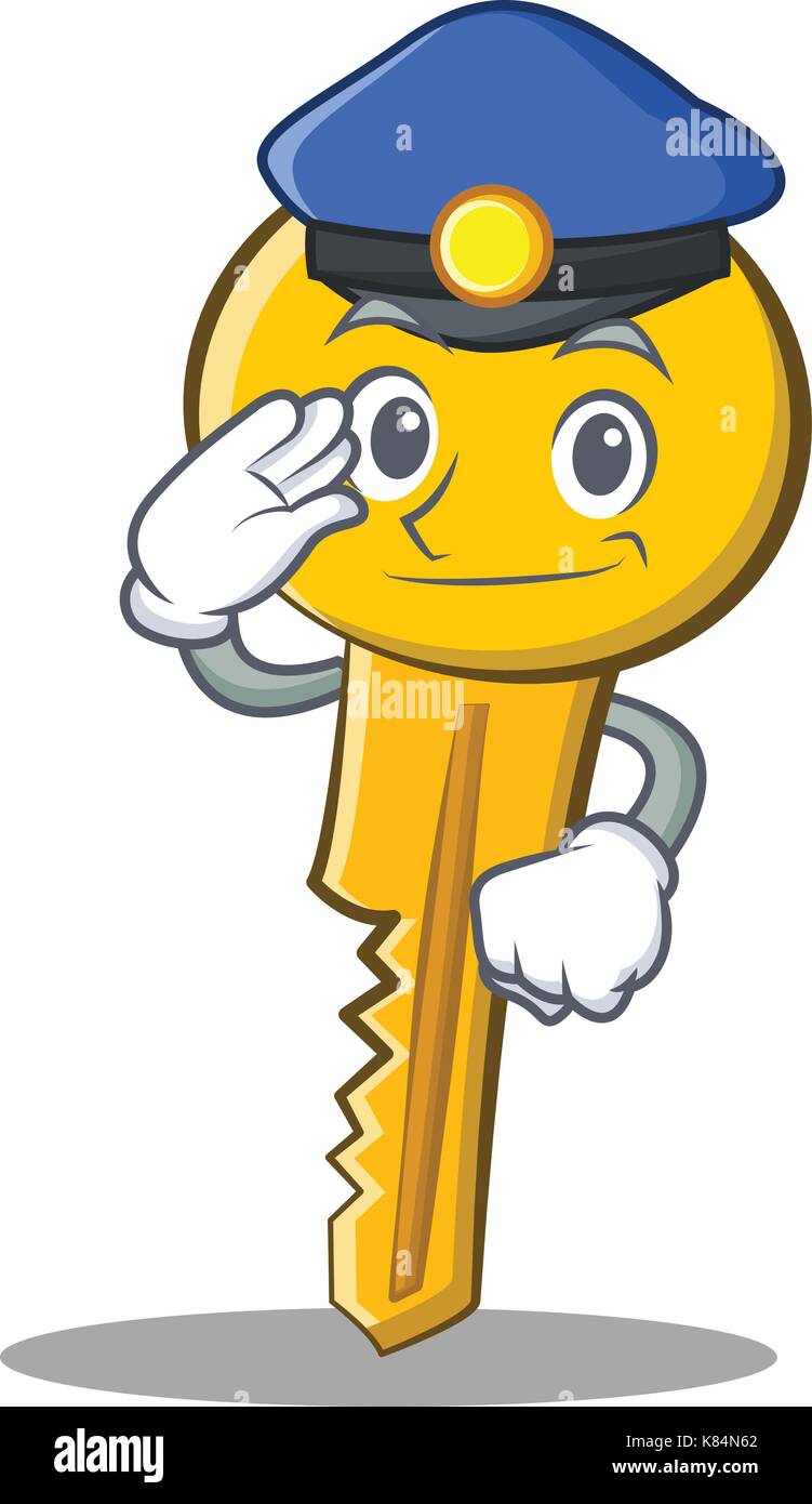 Police key character cartoon style vector illustration Stock Vector ...