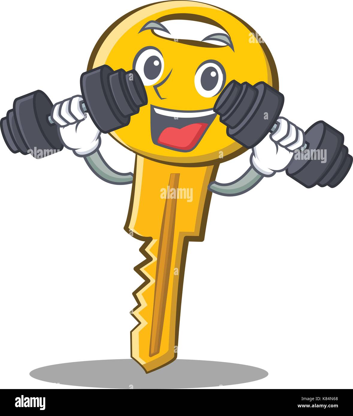 Fitness key character cartoon style vector illustration Stock Vector ...