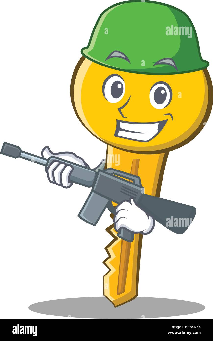 Army key character cartoon style vector illustration Stock Vector Image ...