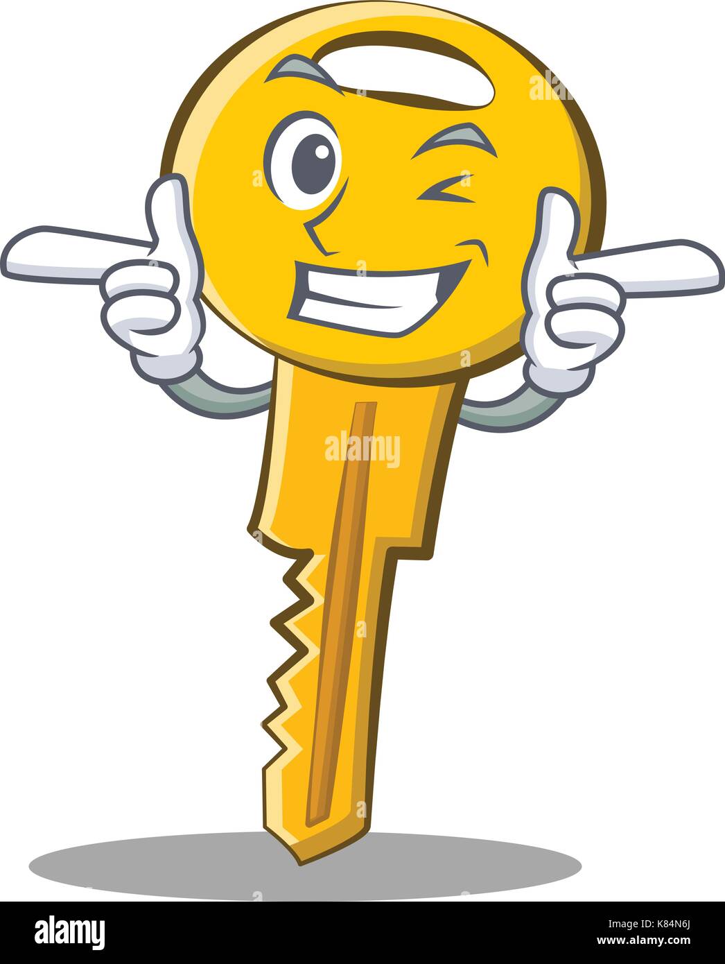Wink key character cartoon style vector illustration Stock Vector Image ...