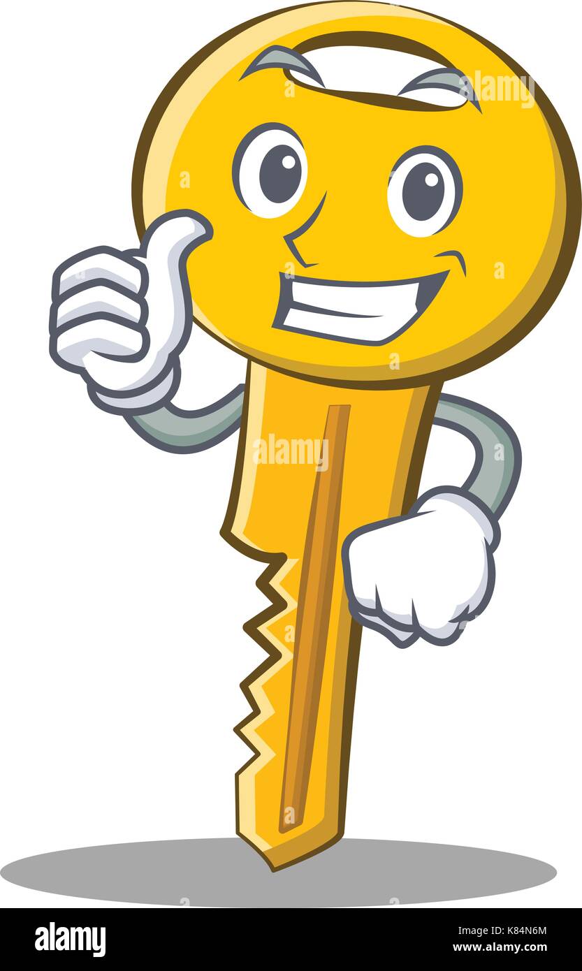 Thumbs up key character cartoon style vector illustration Stock Vector ...