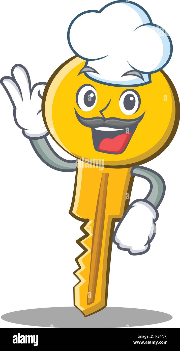 Chef key character cartoon style vector illustration Stock Vector Image ...