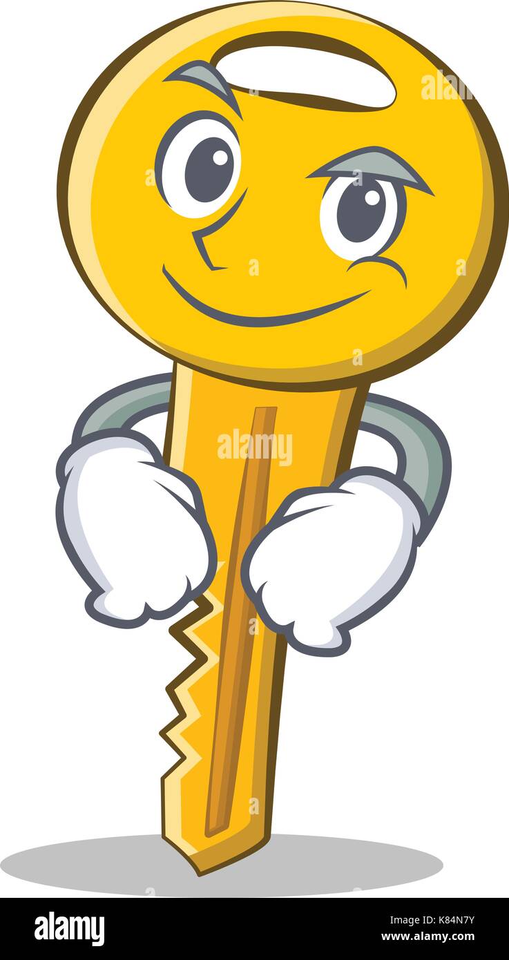 Smirking key character cartoon style vector illustration Stock Vector ...