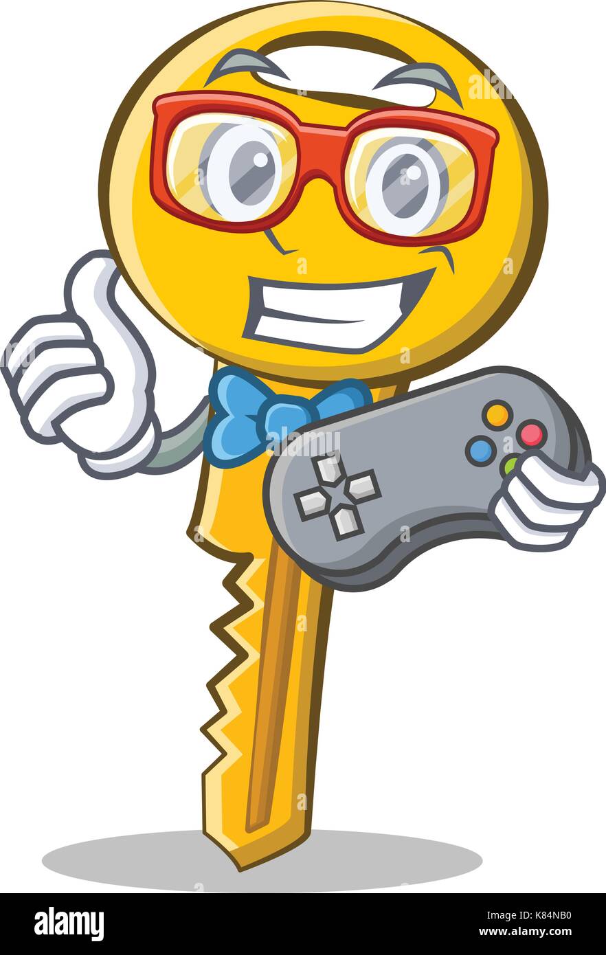 Gamer key character cartoon style vector illustration Stock Vector ...