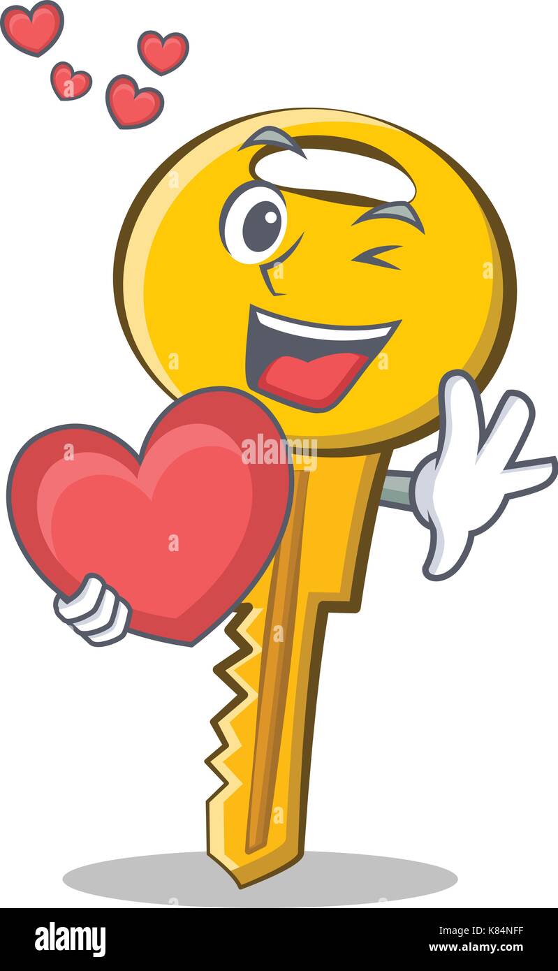 With love key character cartoon style vector illustration Stock Vector ...