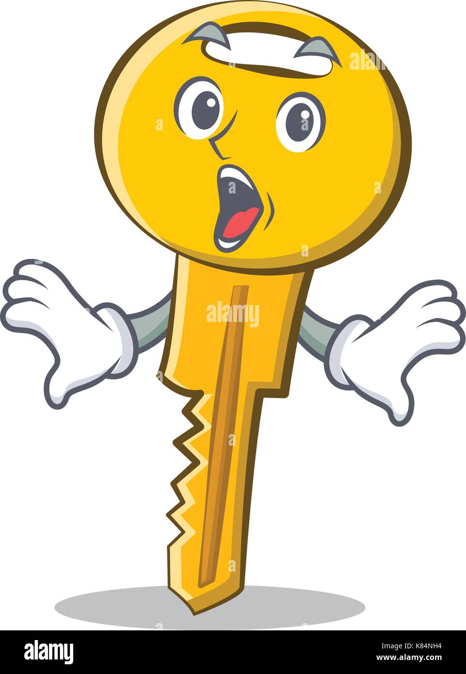 Surprised key character cartoon style vector illustration Stock Vector ...