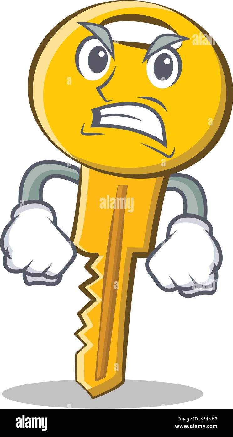 Angry key character cartoon style vector illustration Stock Vector ...