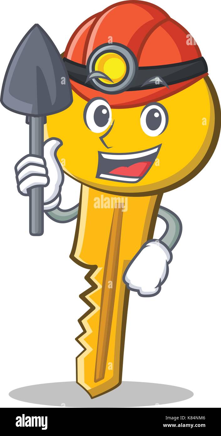 Miner key character cartoon style vector illustration Stock Vector ...