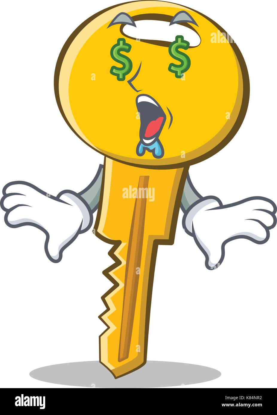 Money eye key character cartoon style vector illustration Stock Vector ...