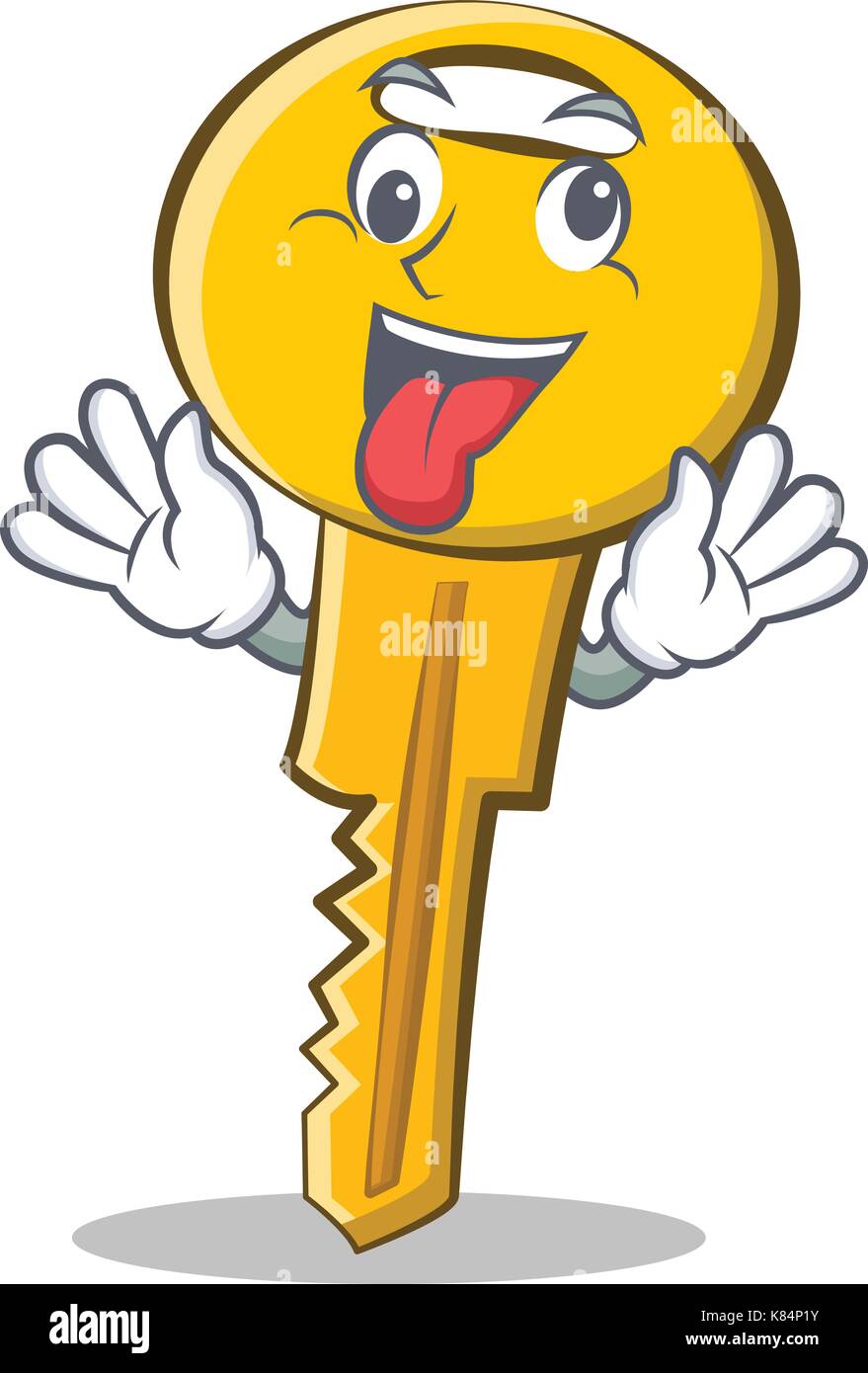 Crazy key character cartoon style vector illustration Stock Vector ...