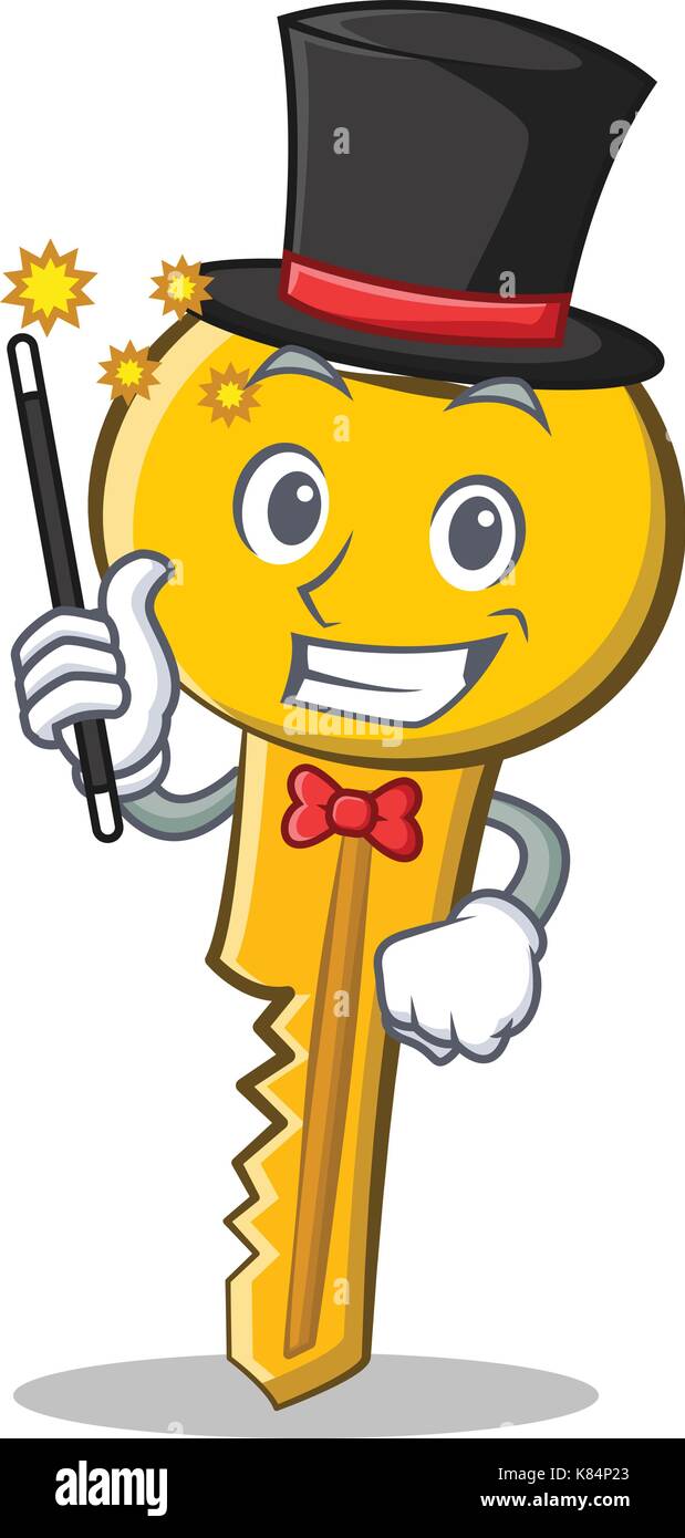 Magician key character cartoon style vector illustration Stock Vector ...