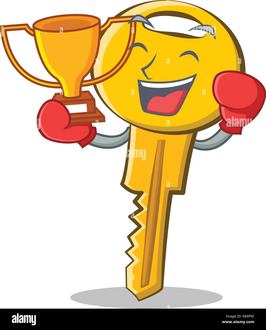Boxing winner key character cartoon style vector illustration Stock ...